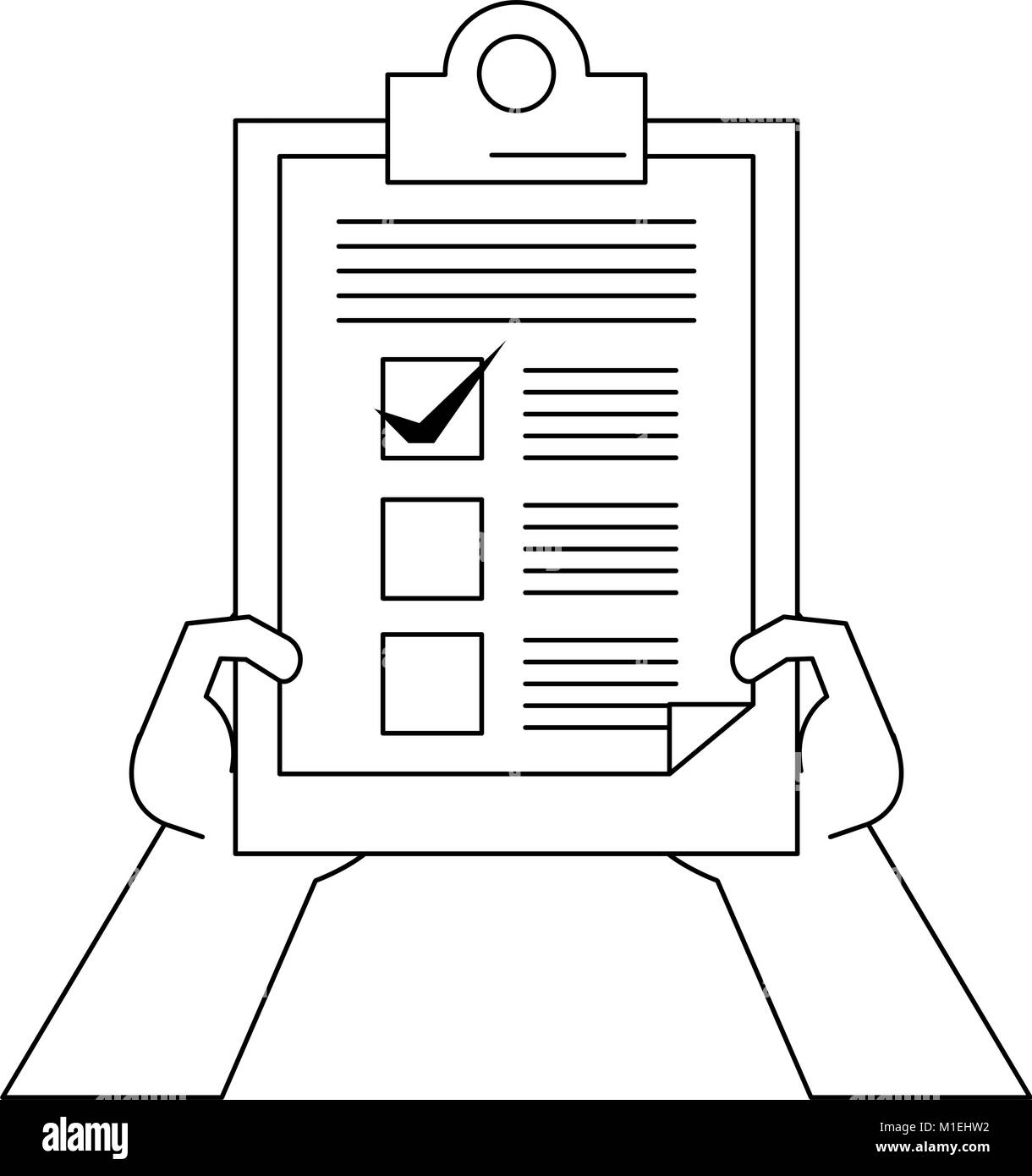 Hands with checklist Stock Vector Image & Art - Alamy