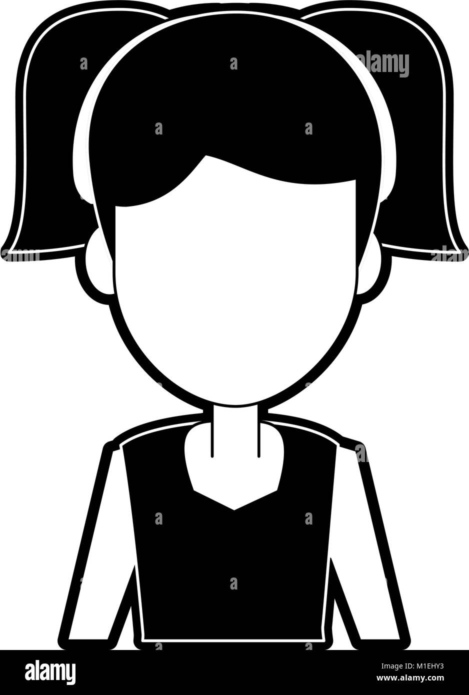 Girl kid cartoon faceless Stock Vector Image & Art - Alamy