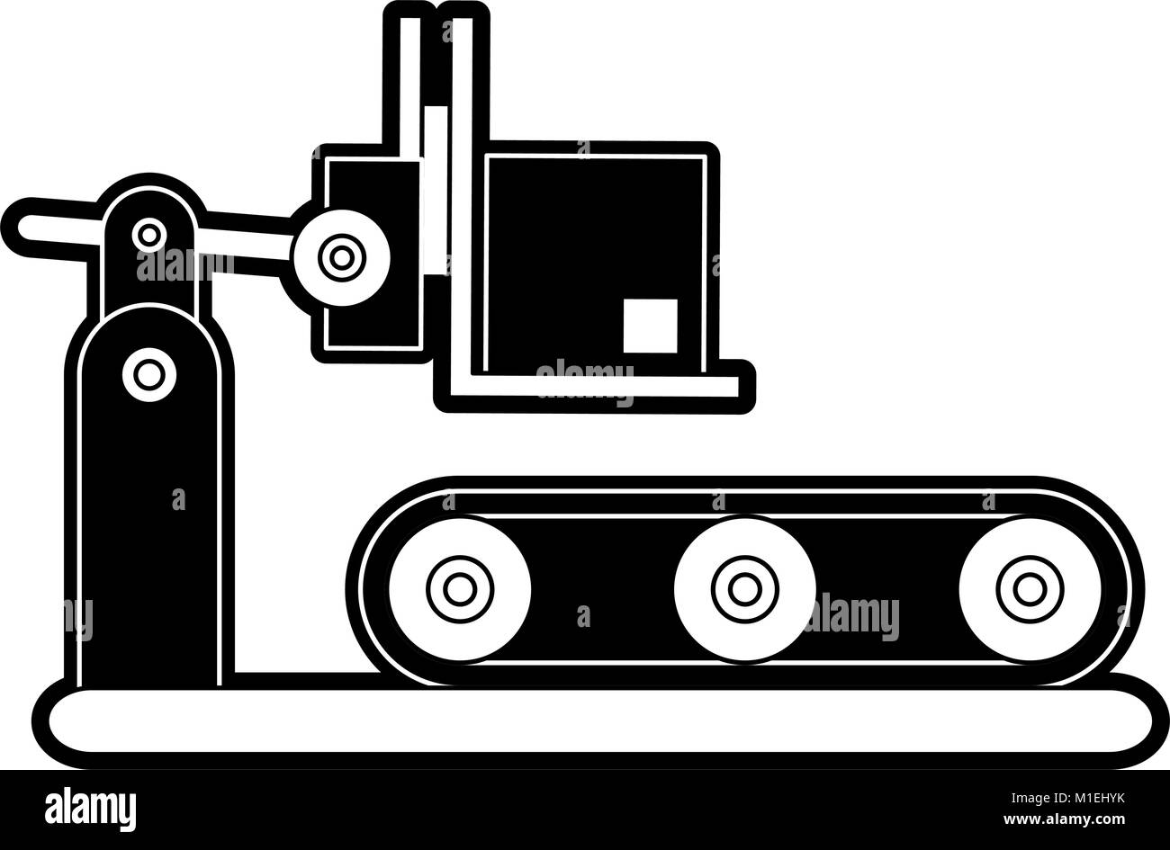 Forklift loading box Stock Vector Image & Art - Alamy