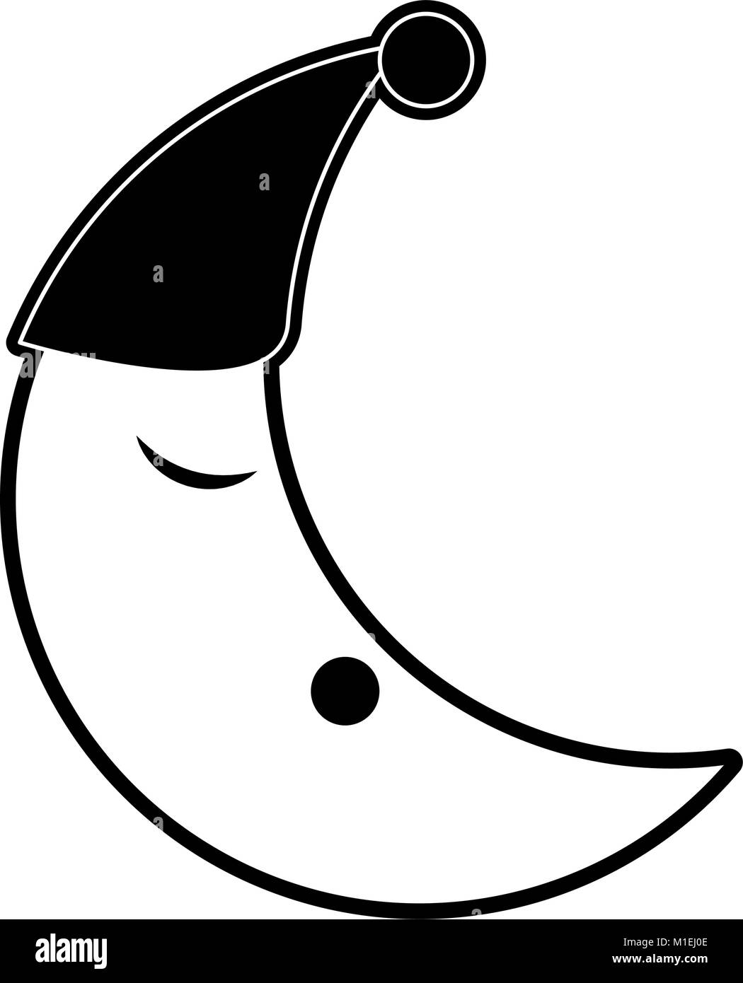 Cartoon Moon Black and White Stock Photos & Images - Alamy