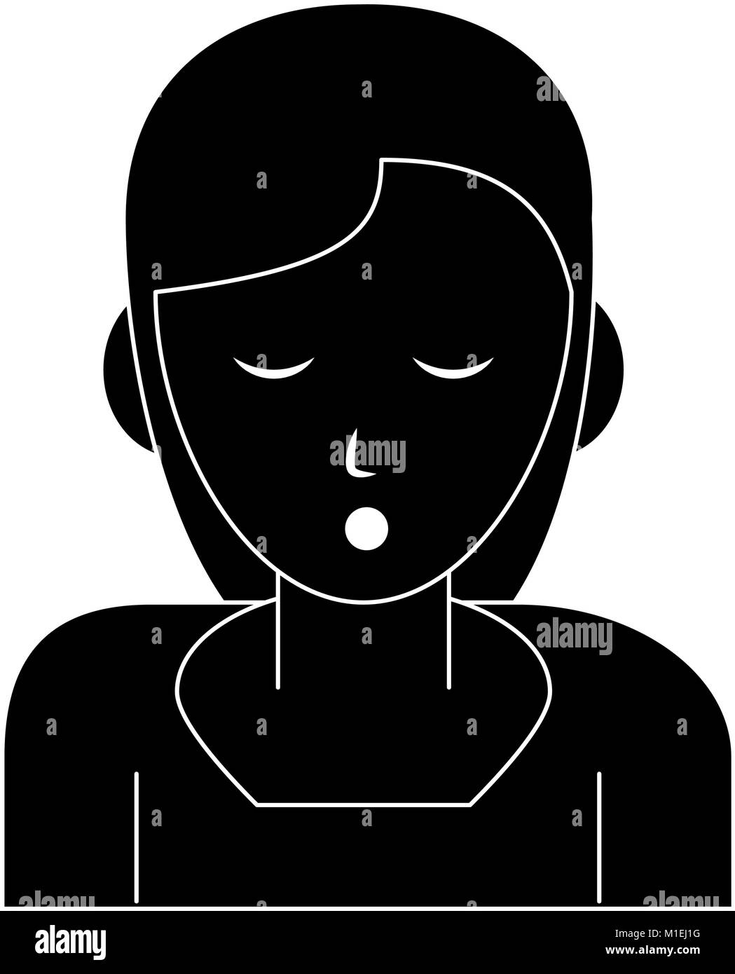 Cartoon sleeping woman Black and White Stock Photos & Images - Alamy