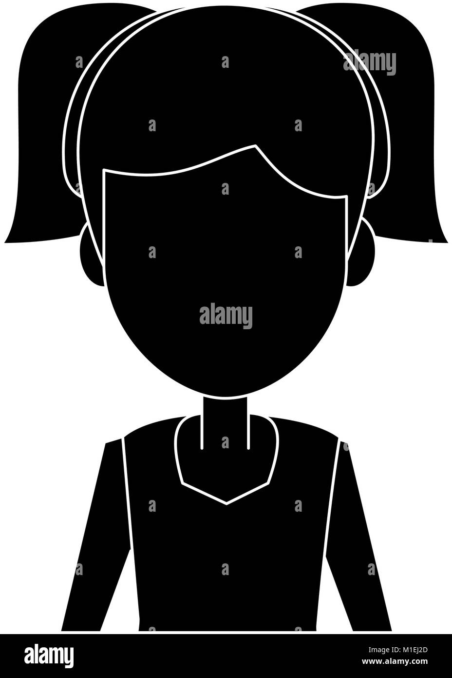 Girl kid cartoon faceless Stock Vector Image & Art - Alamy