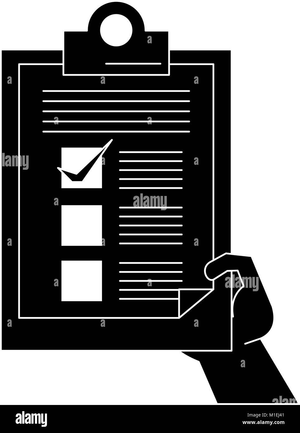 Hand with checklist Stock Vector Image & Art - Alamy