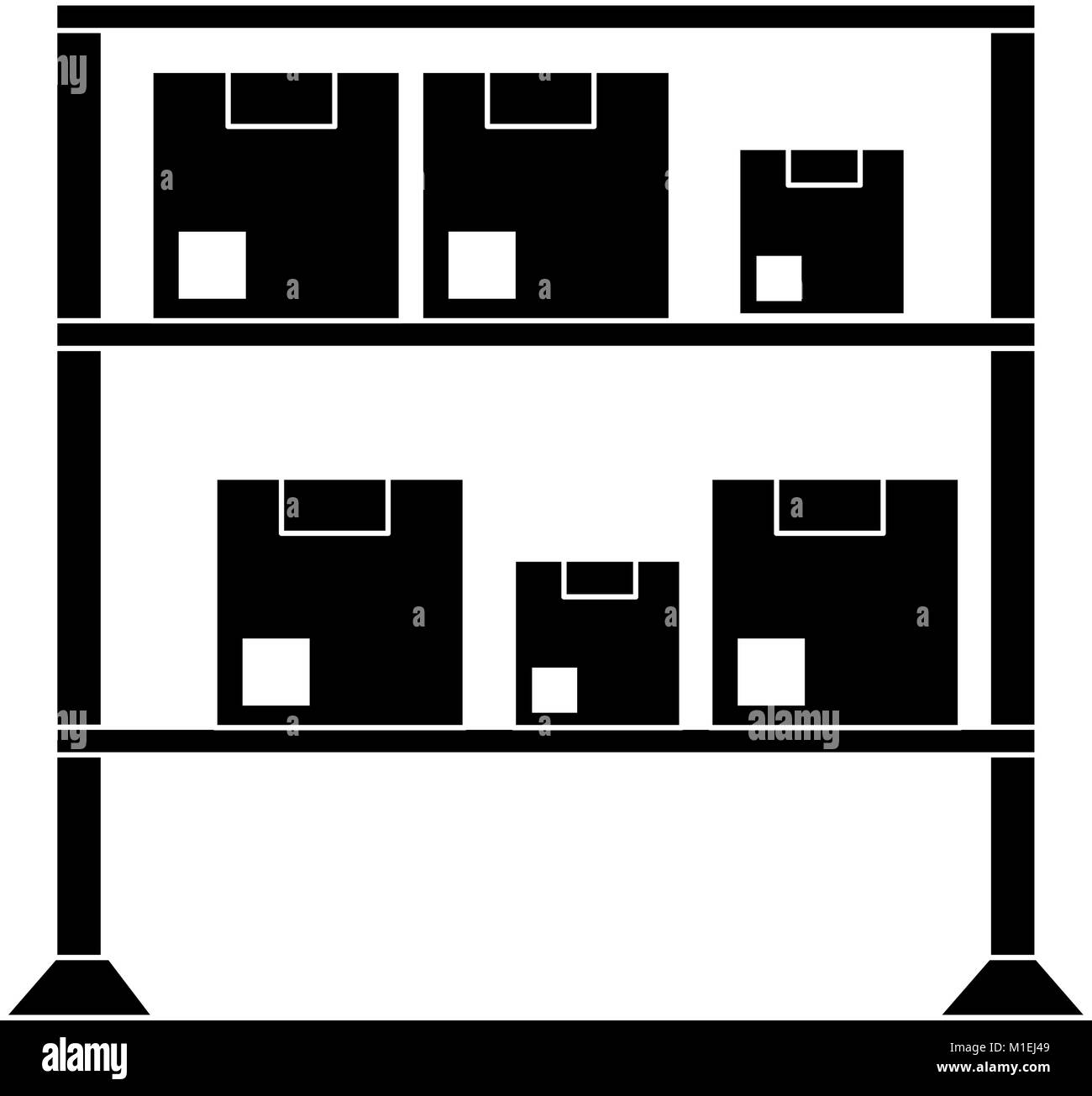 Warehouse racks with boxes Stock Vector Image & Art - Alamy