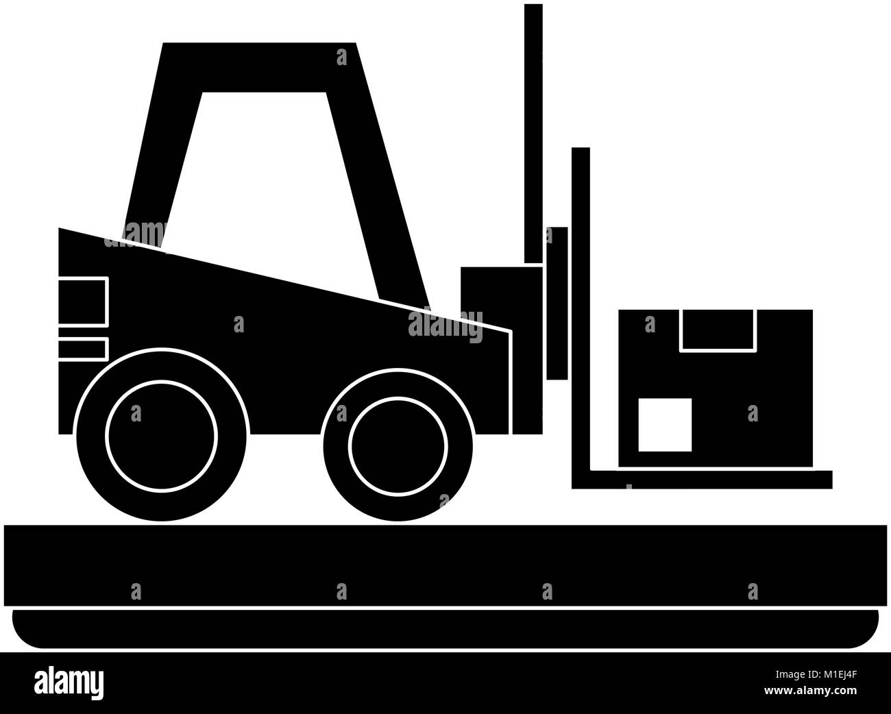 Forklift loading box Stock Vector Image & Art - Alamy