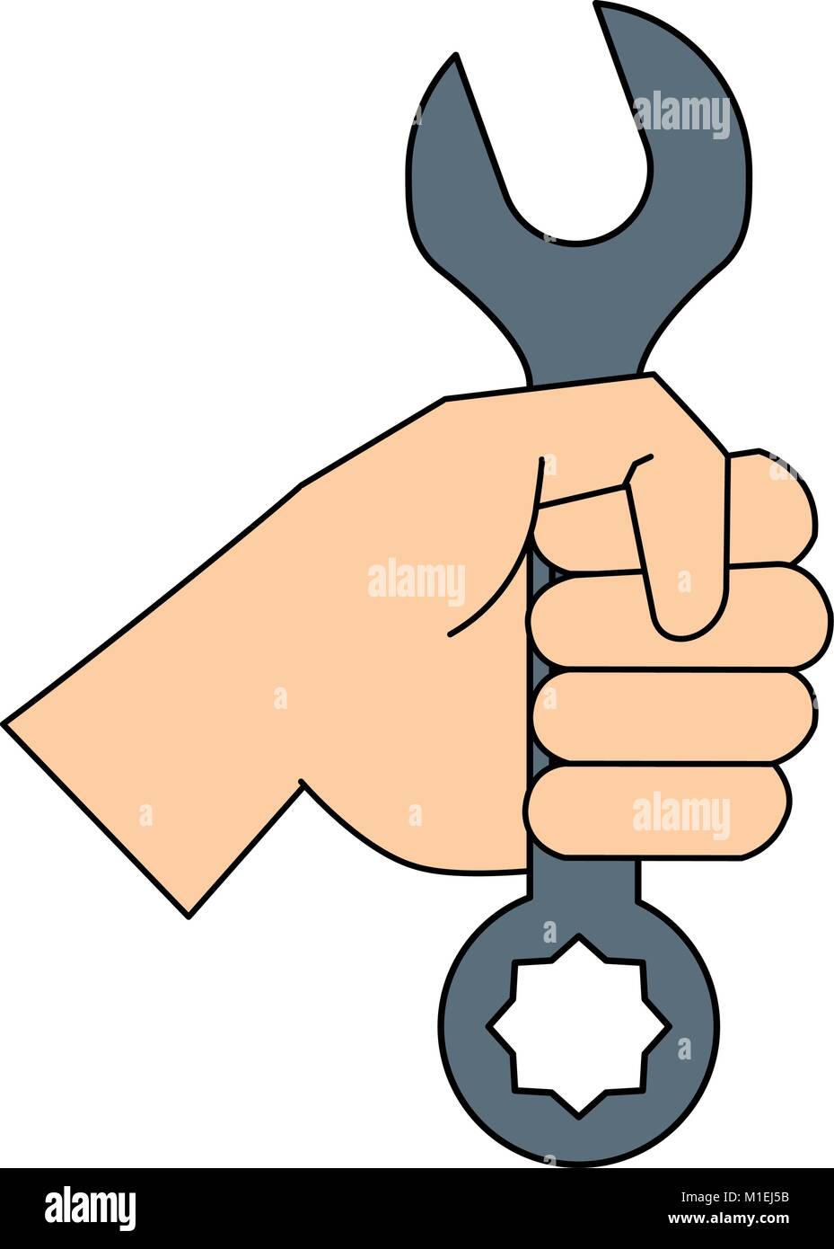 Hand holding wrench Stock Vector Image & Art - Alamy