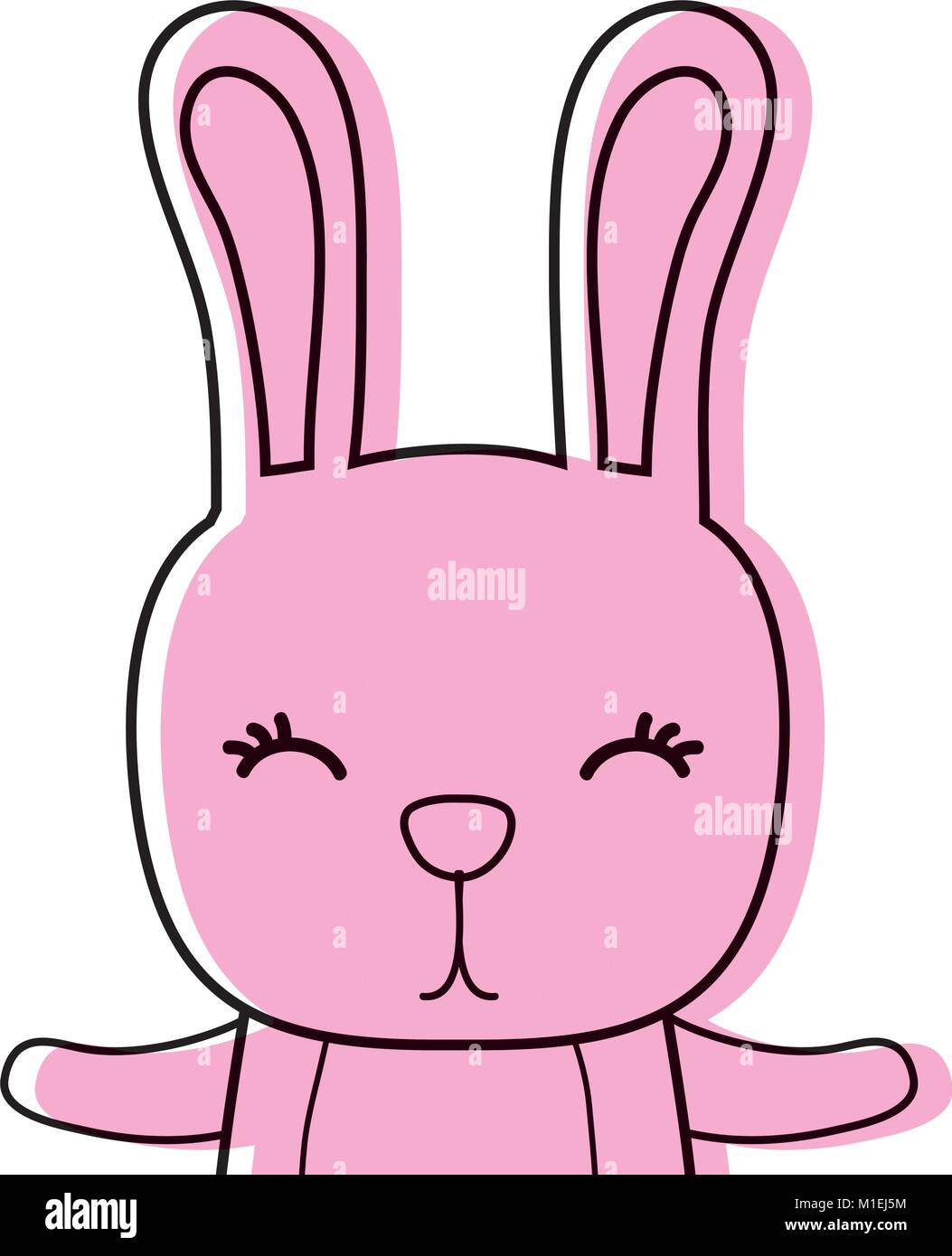 color adorable rabbit wild animal of the forest vector illustration ...