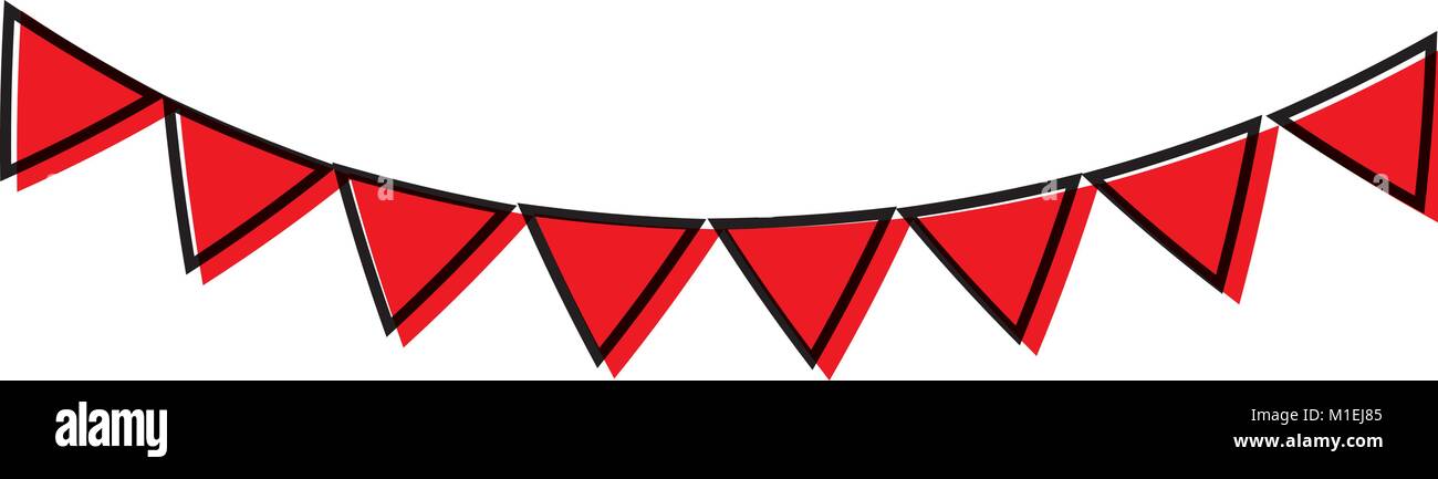 color party flags decoration to celebration event vector illustration ...