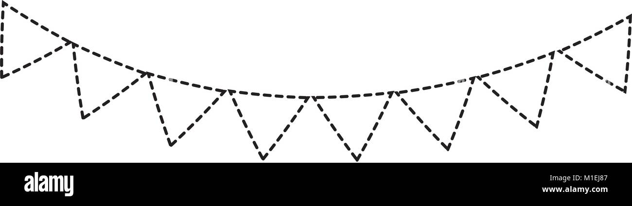 dotted shape party flags decoration to celebration event vector ...