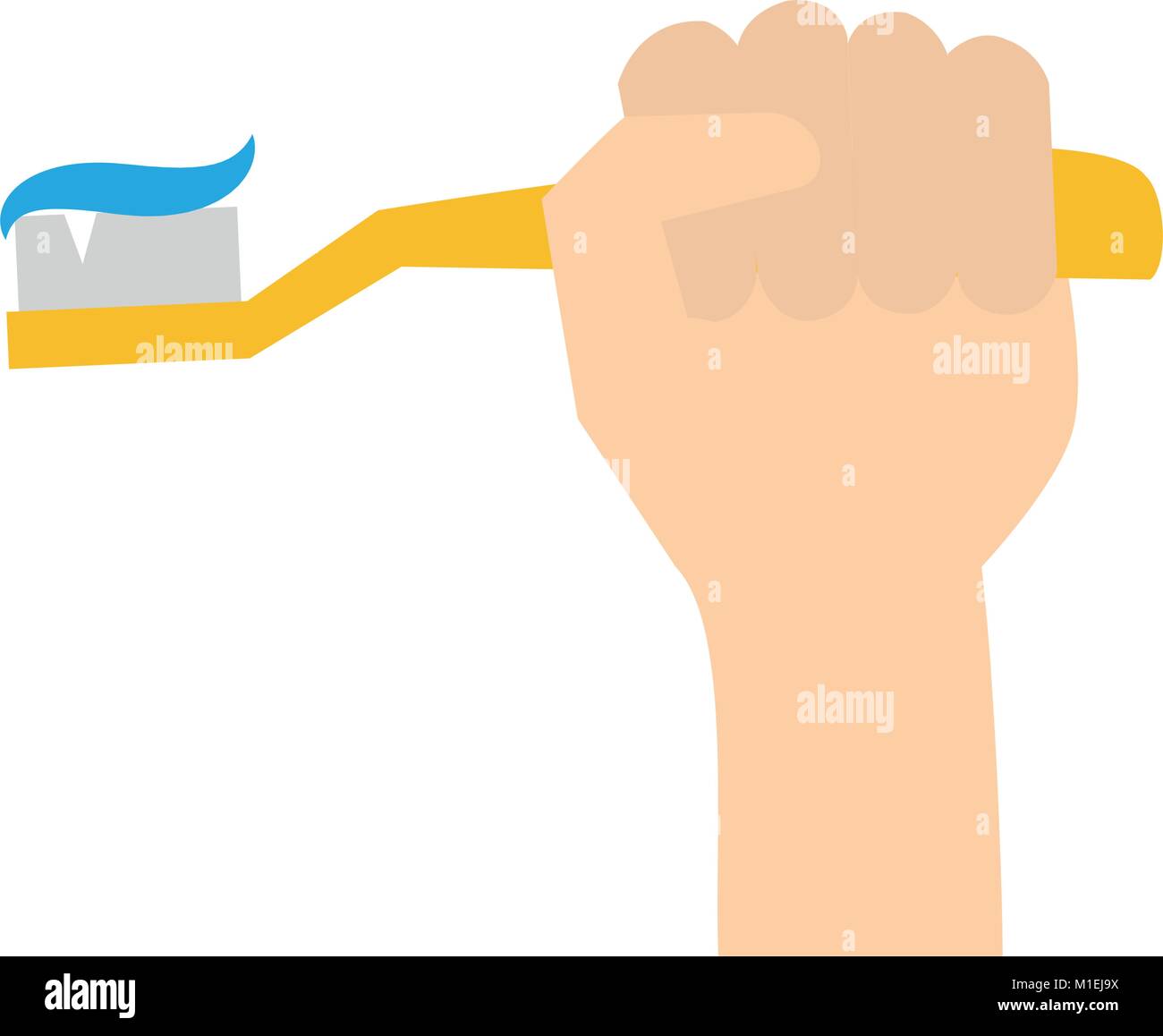 Hand with toothbrush Stock Vector Image & Art - Alamy