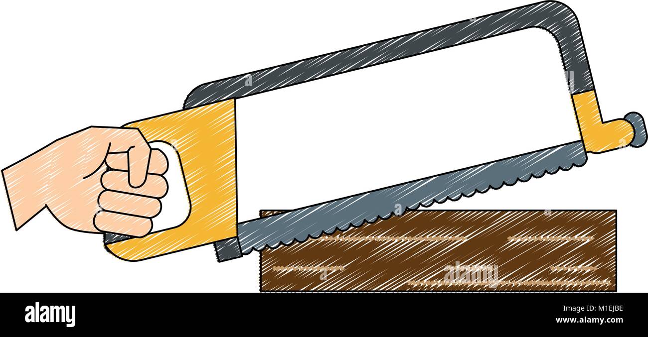 Hand holding hacksaw Stock Vector Image & Art - Alamy