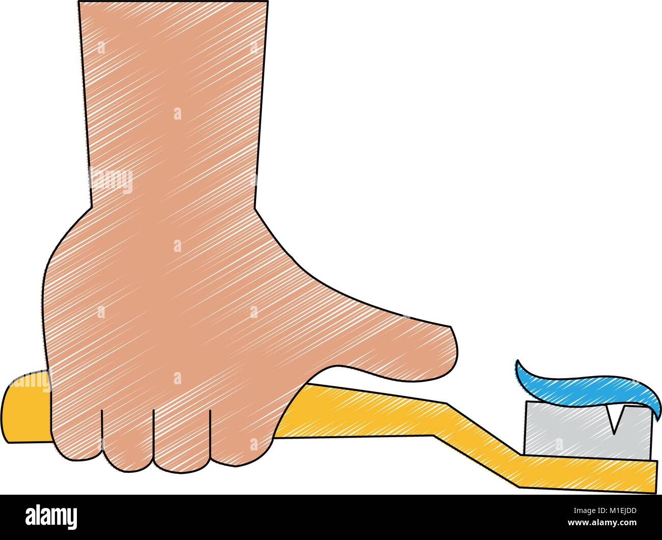 Hand with toothbrush Stock Vector Image & Art - Alamy