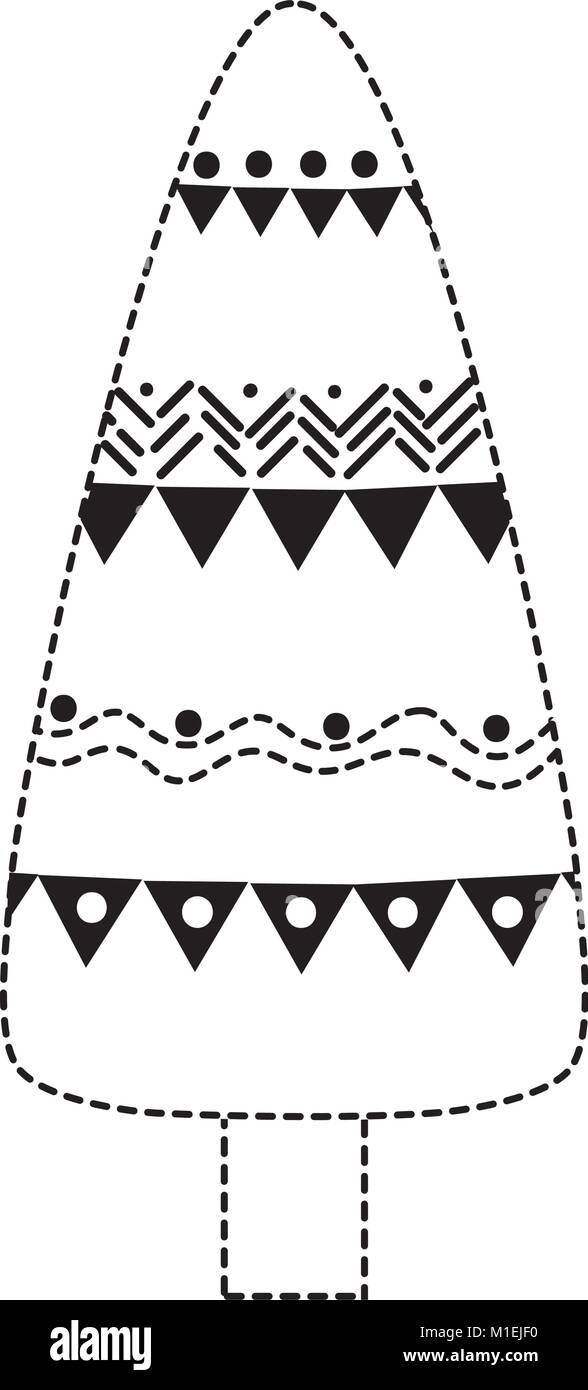 dotted shape ethnic natural tree with ornamental design vector ...