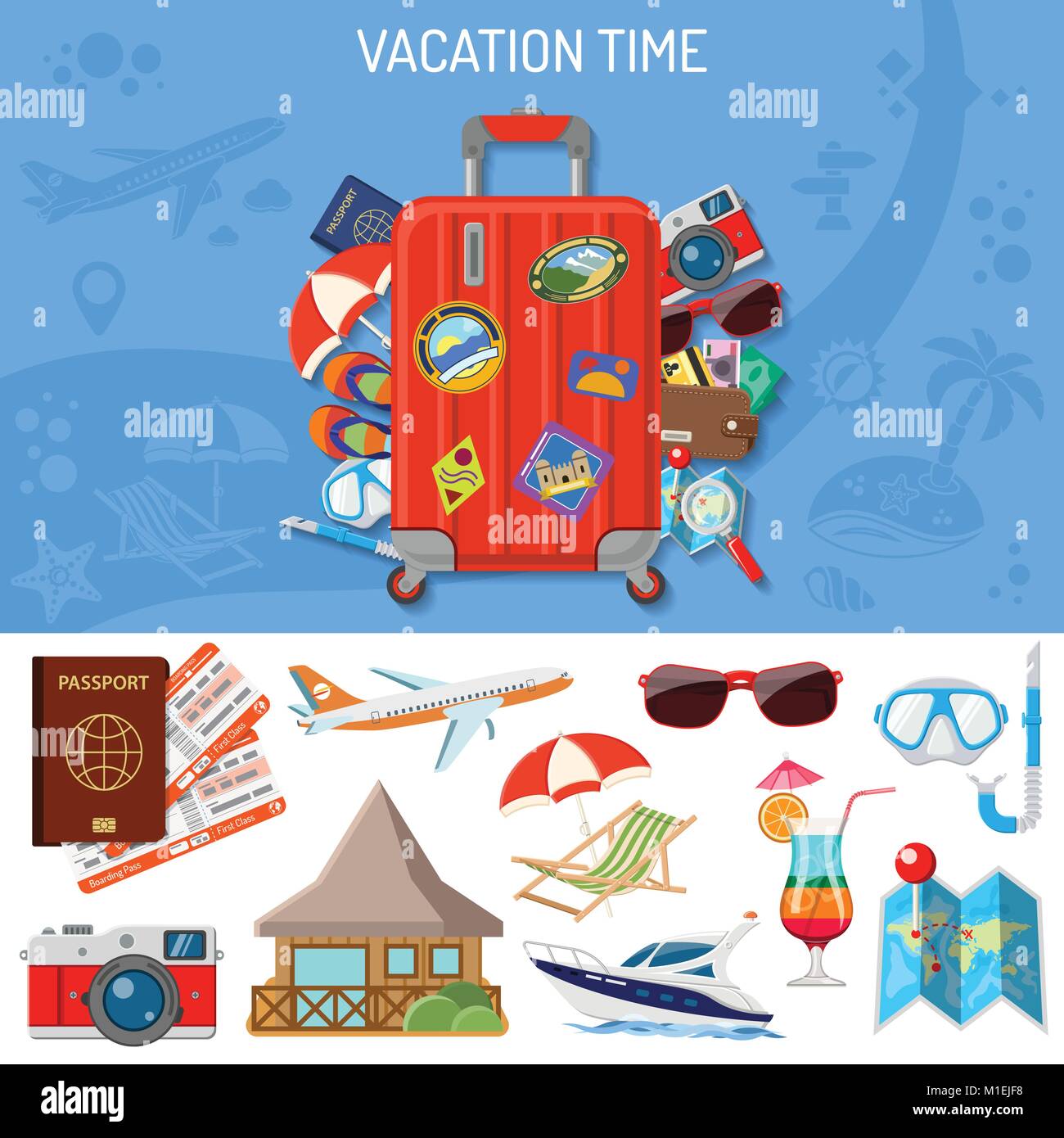 Planning vacation trip map Stock Vector Images - Alamy