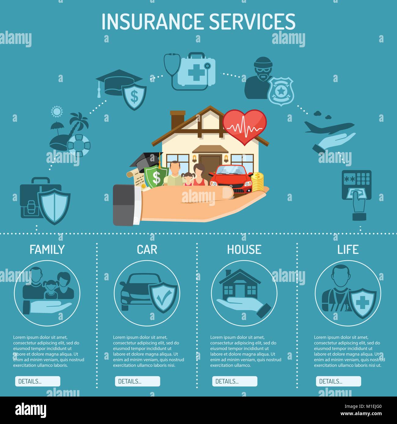 Insurance Services Infographics Stock Vector Image & Art - Alamy