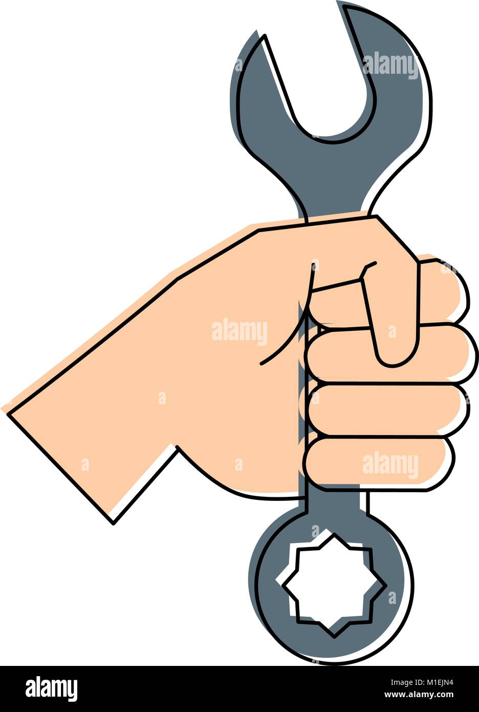 Hand holding wrench Stock Vector Image & Art - Alamy