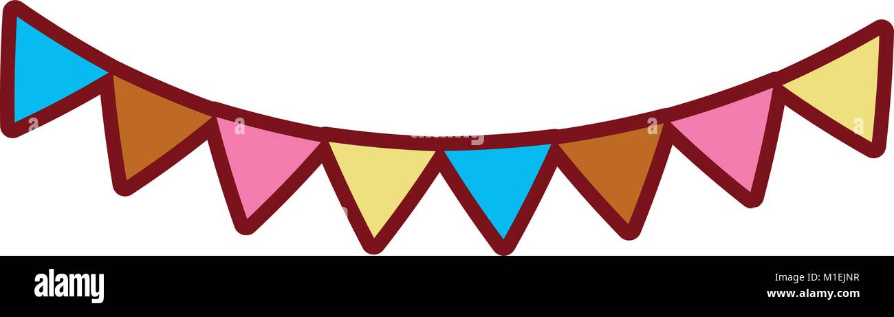 line color party flags decoration to celebration event vector ...