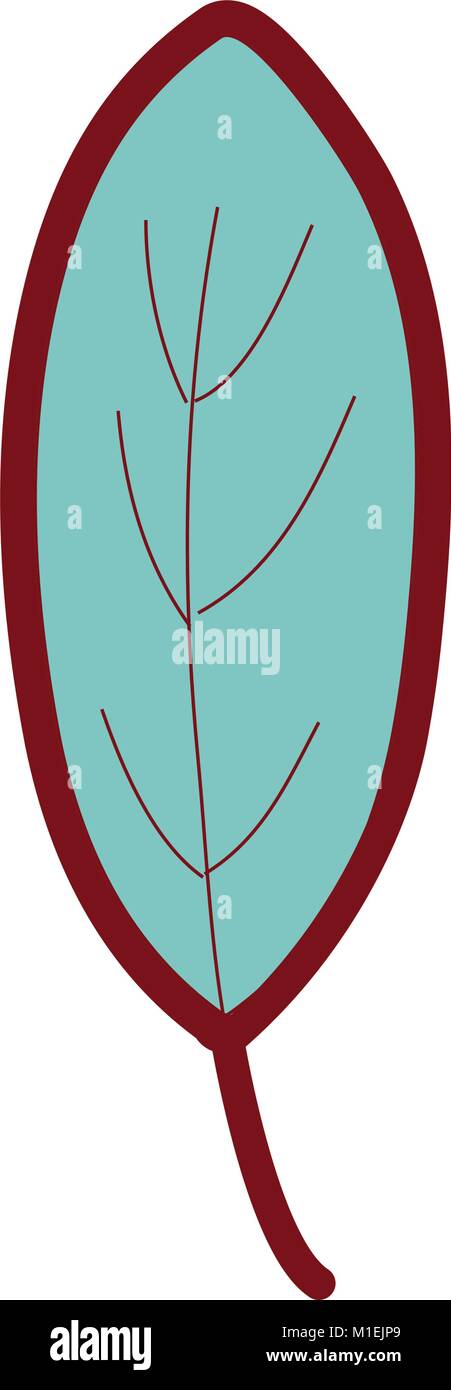 line color tropical and natural tree leaf design vector illustration ...