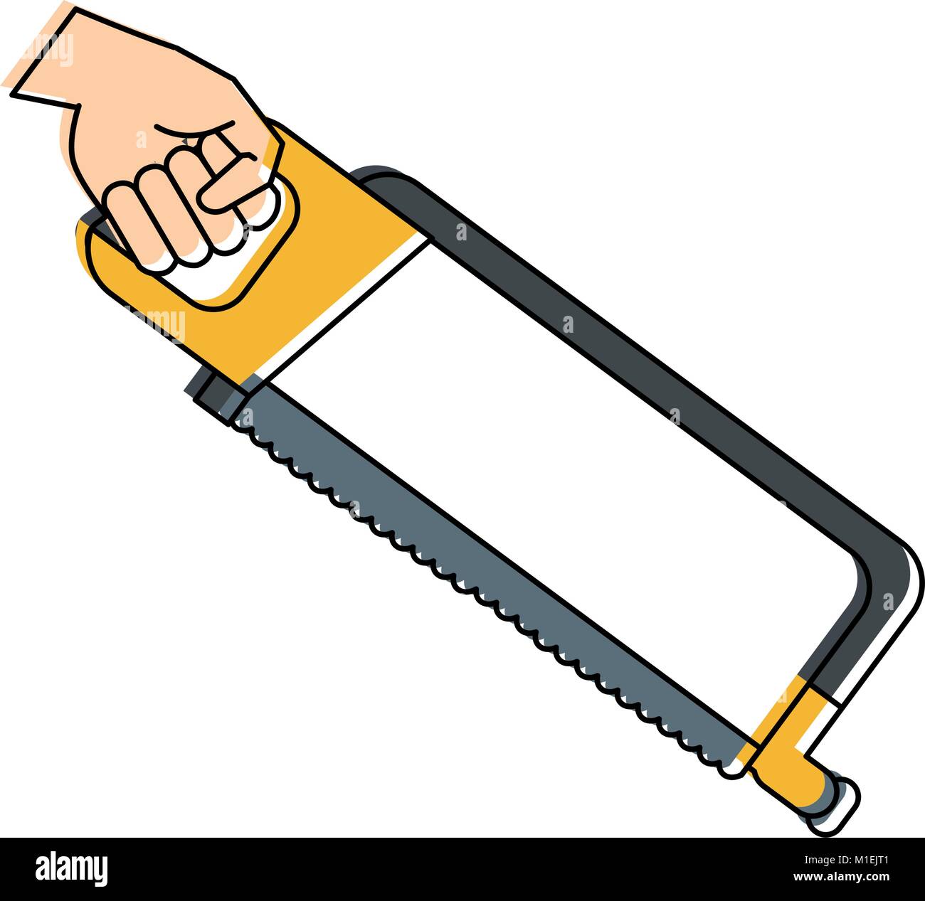 Hand holding hacksaw Stock Vector Image & Art - Alamy