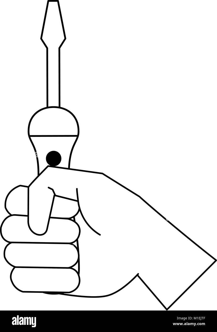 Hand holding screwdriver Stock Vector Image & Art - Alamy