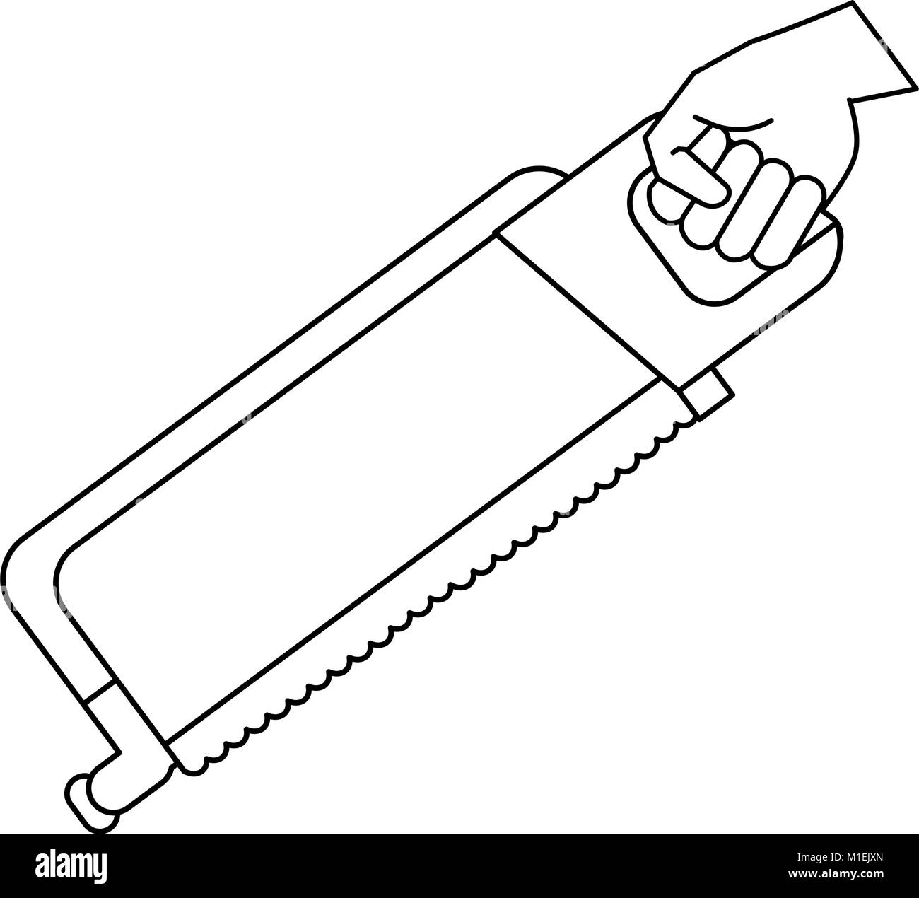 Hand holding hacksaw Stock Vector Image & Art - Alamy