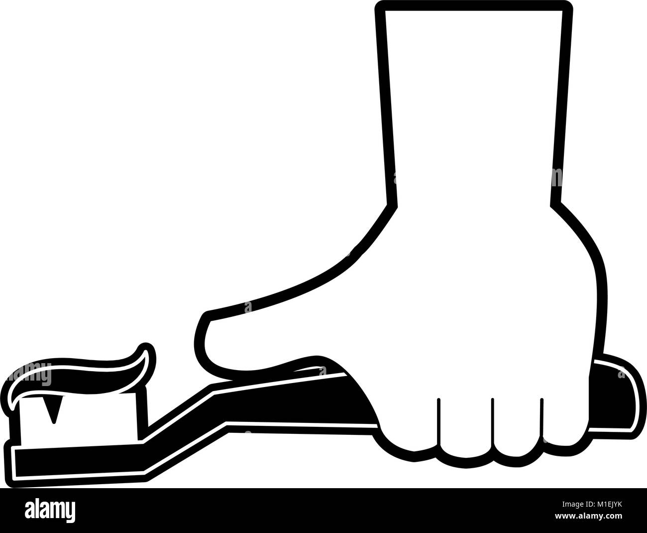 Hand with toothbrush Stock Vector Image & Art - Alamy