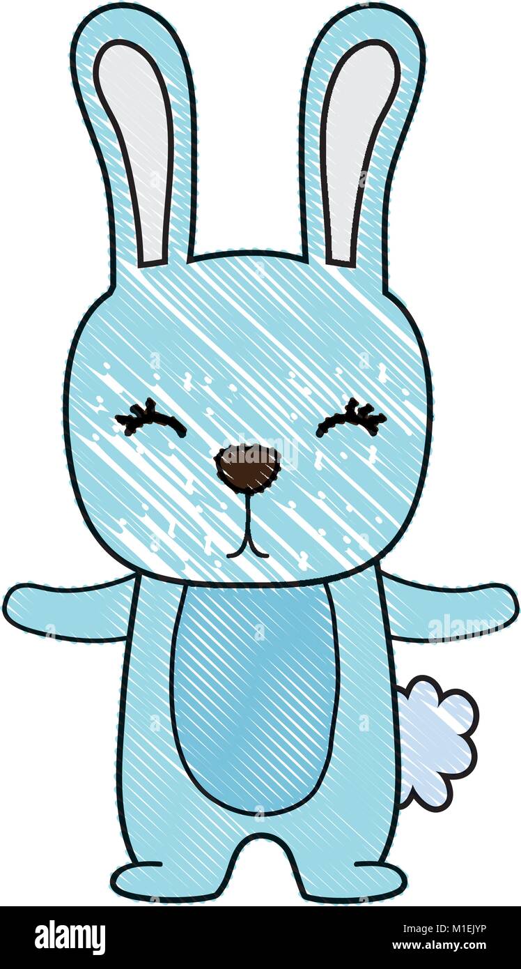 grated cute rabbit wild animal of the forest vector illustration Stock ...