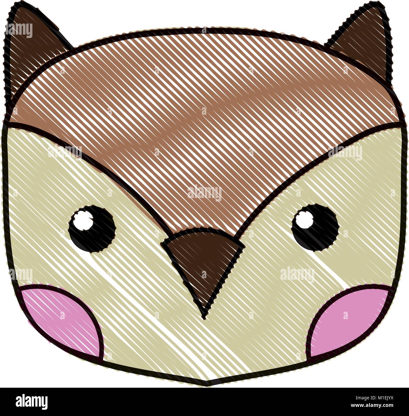 grated cute owl head wild animal vector illustration Stock Vector Image ...