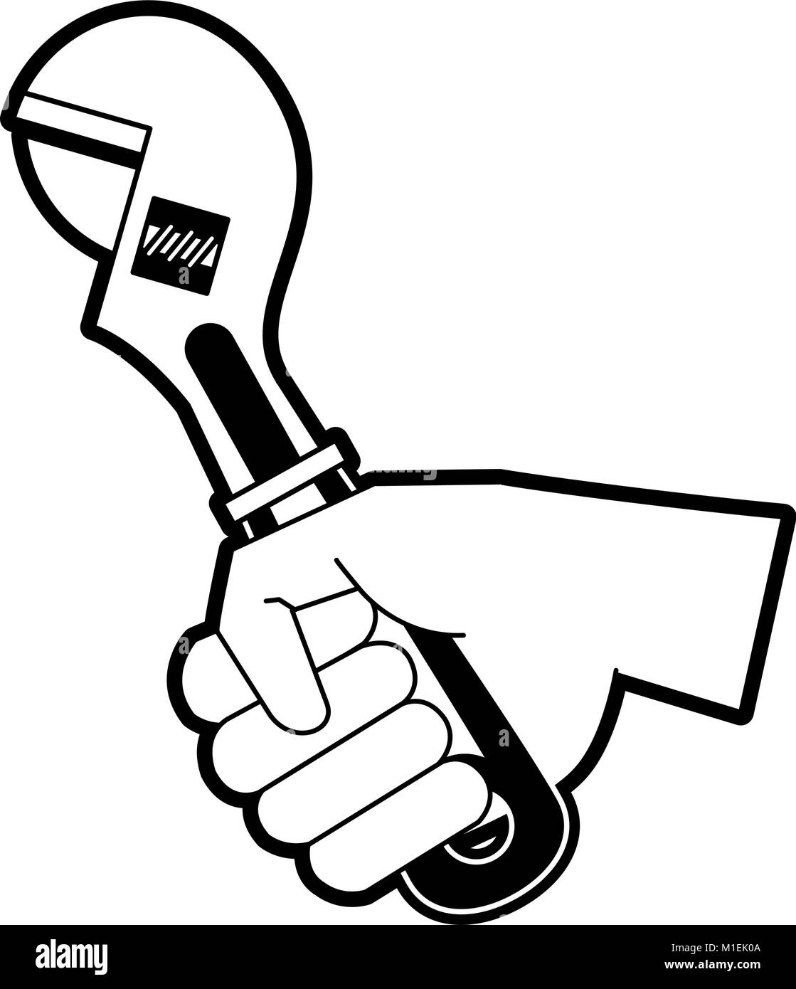 Hand holding wrench Stock Vector Image & Art - Alamy