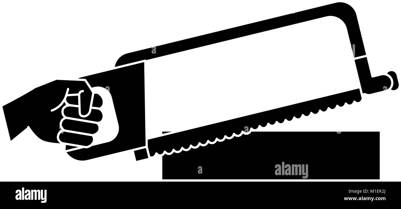 Hand holding hacksaw Stock Vector Image & Art - Alamy