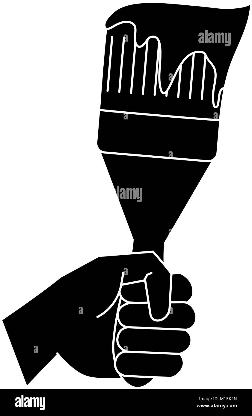 Hand holding paint brush Stock Vector Image & Art - Alamy