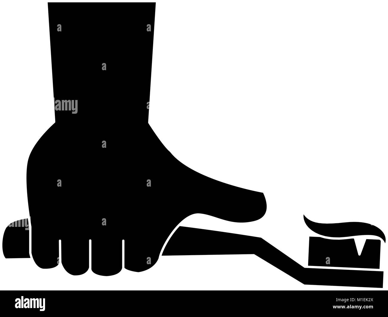 Hand with toothbrush Stock Vector Image & Art - Alamy