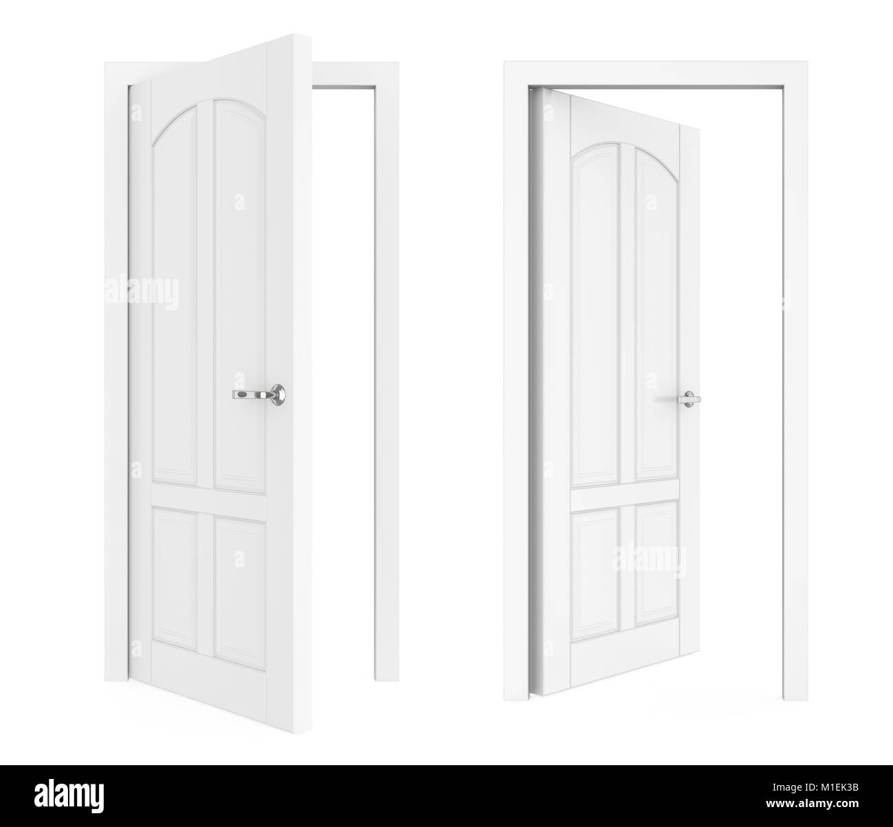 Opened Doors Isolated Stock Photo - Alamy