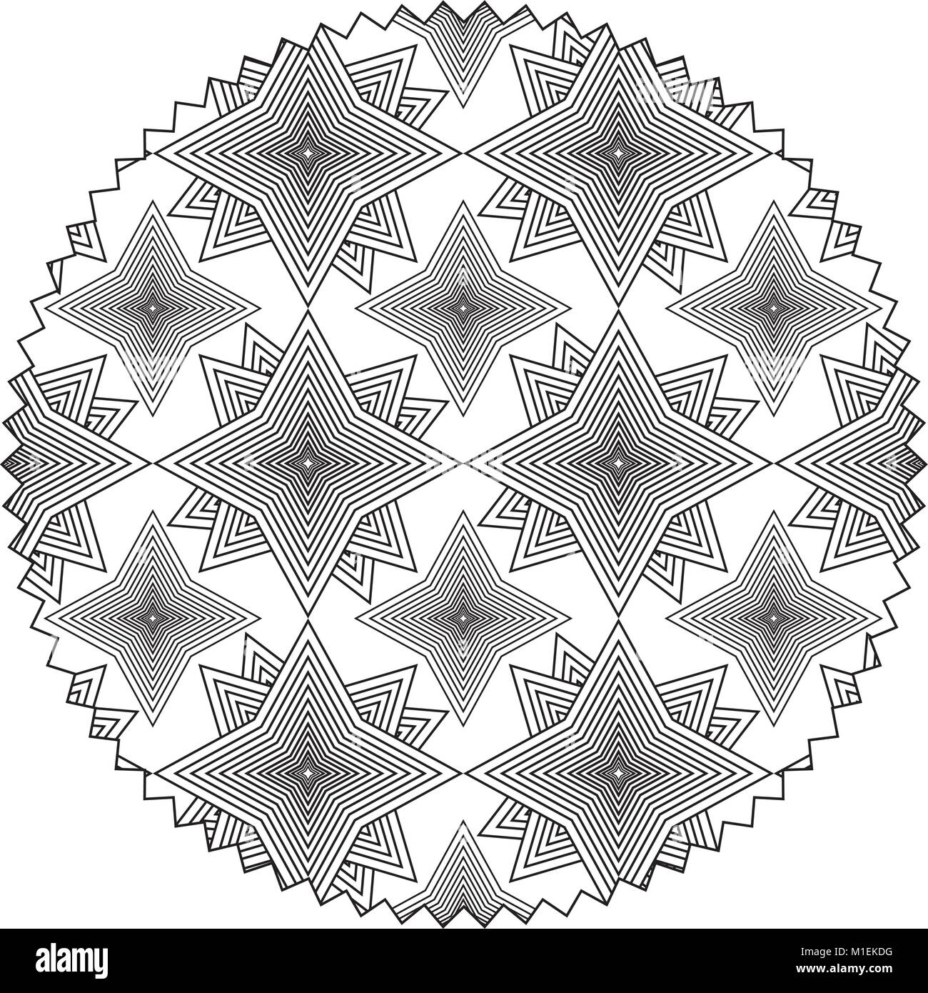 circle with pattern geometric shapes background design vector ...