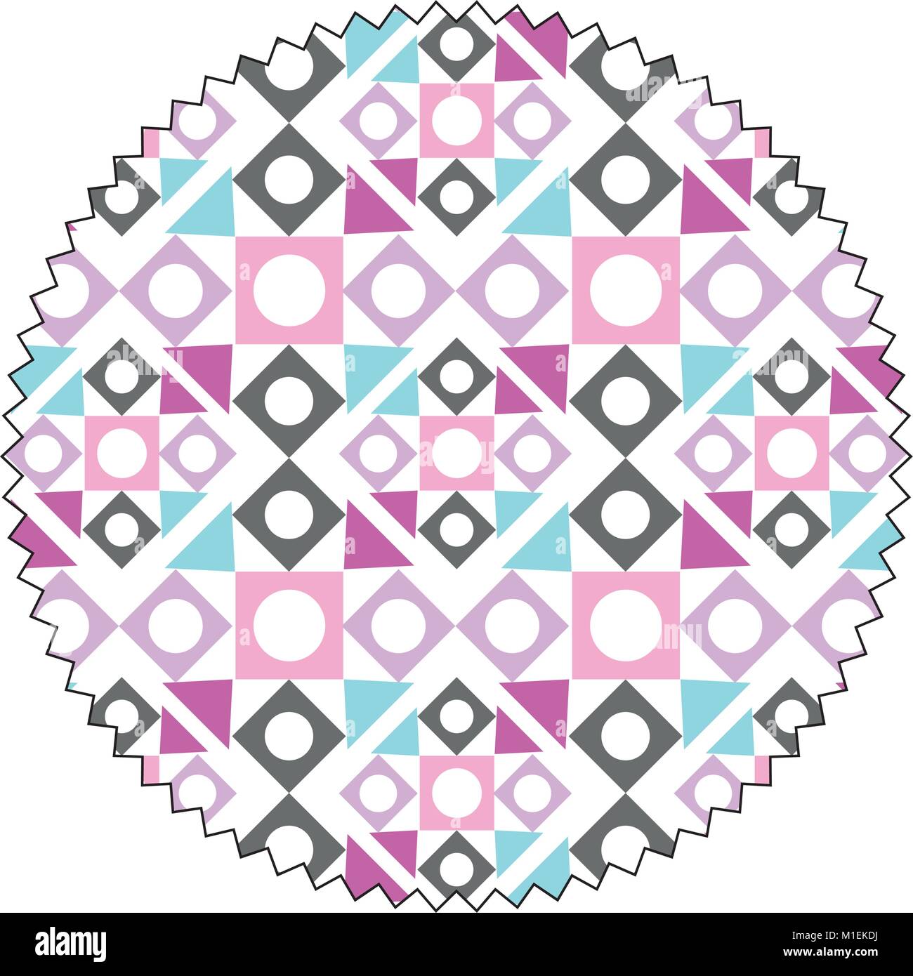 circle with pattern geometric shapes background decoration vector ...