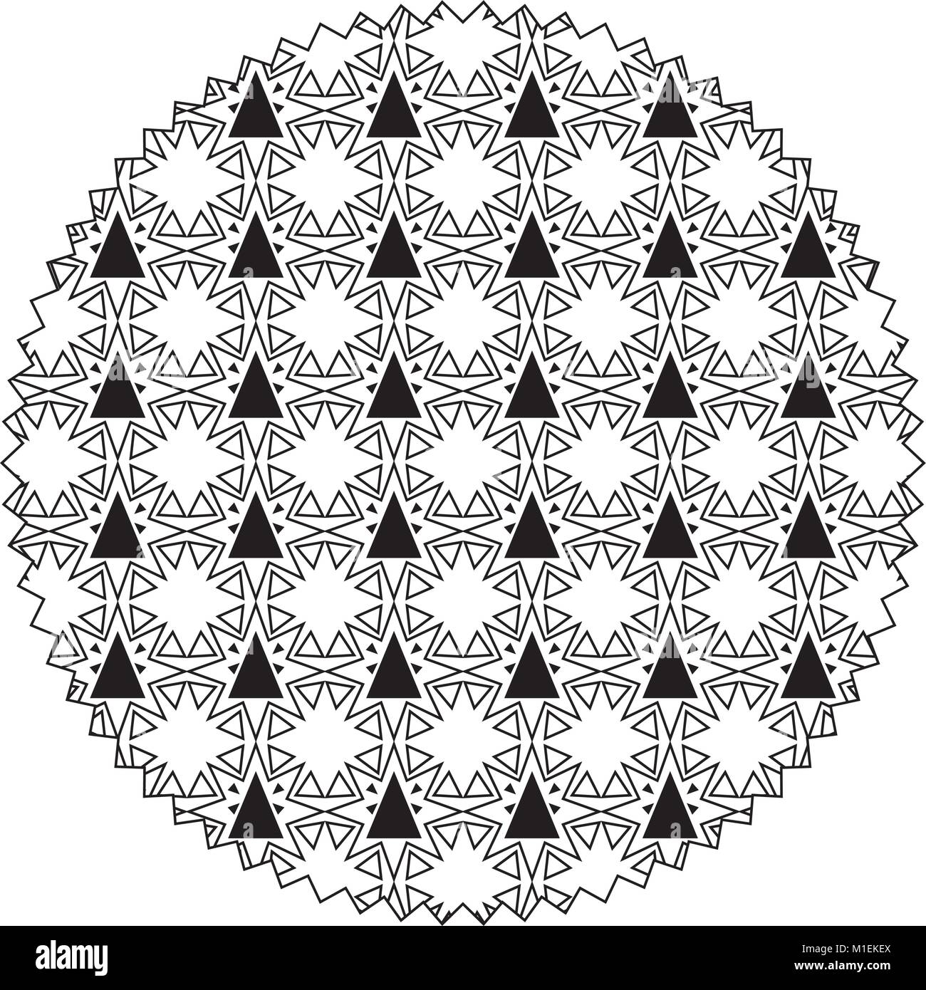 circle with pattern shapes graphic background style vector illustration ...