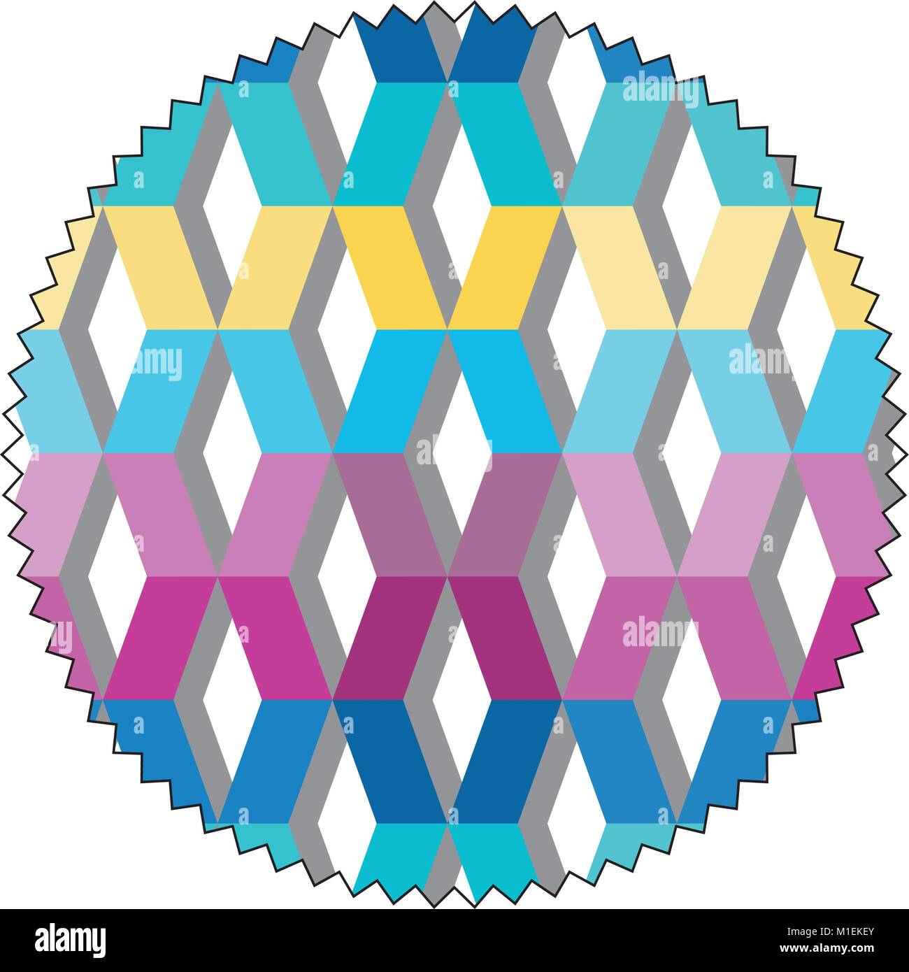 circle with pattern shapes graphic background design vector ...