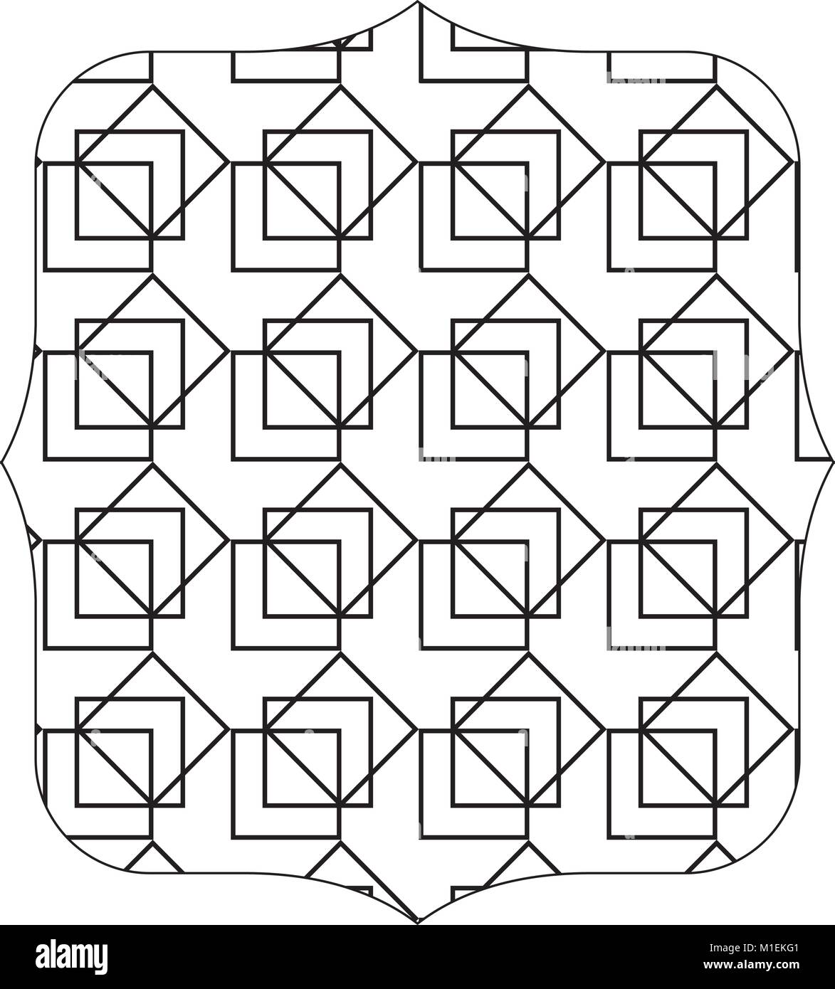 quadrate with pattern seamless shapes background style vector ...