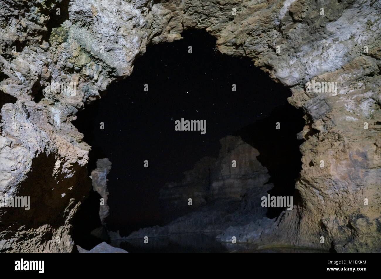The grotto at night with stars Stock Photo - Alamy