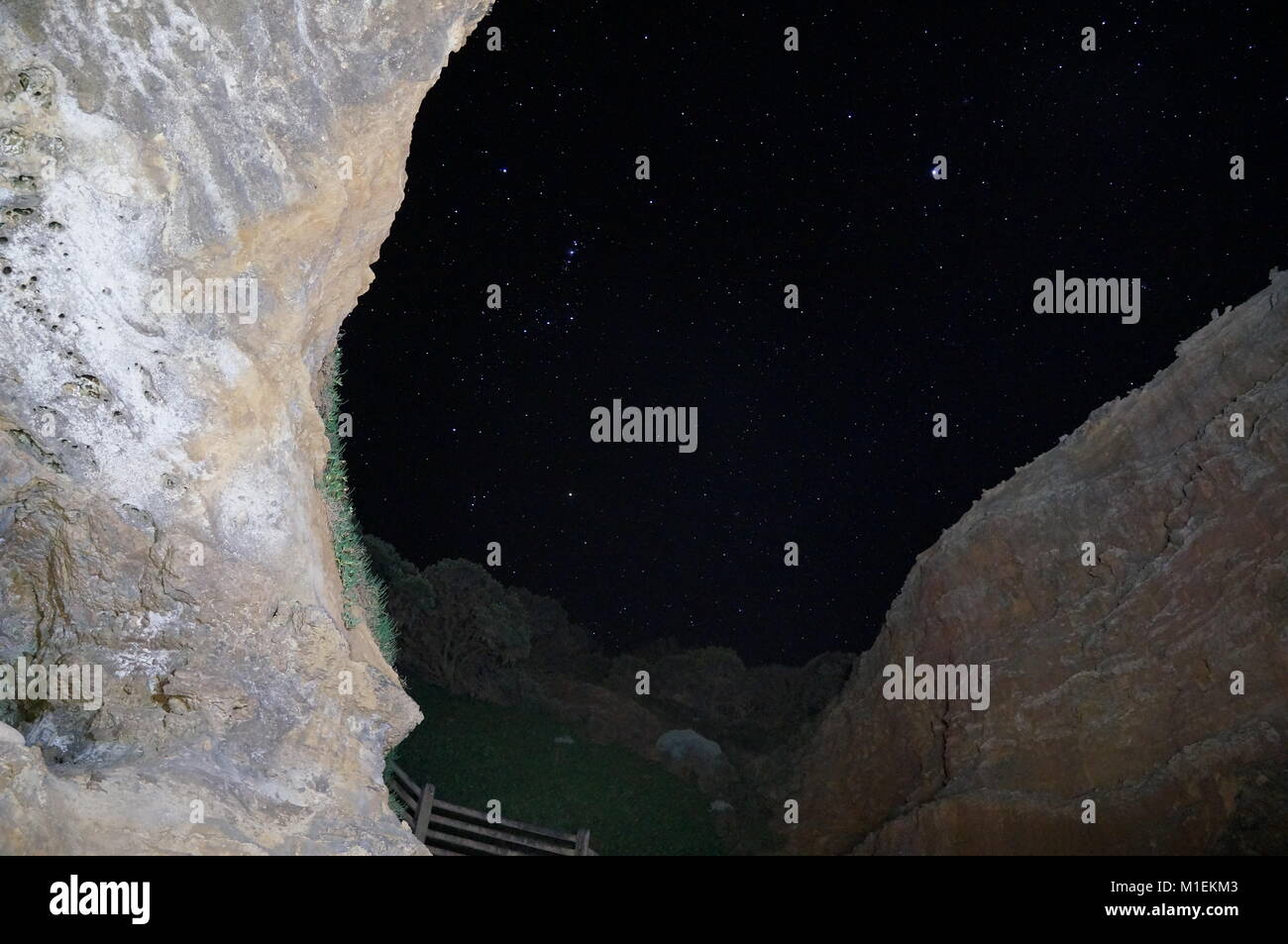 The grotto at night with stars Stock Photo - Alamy
