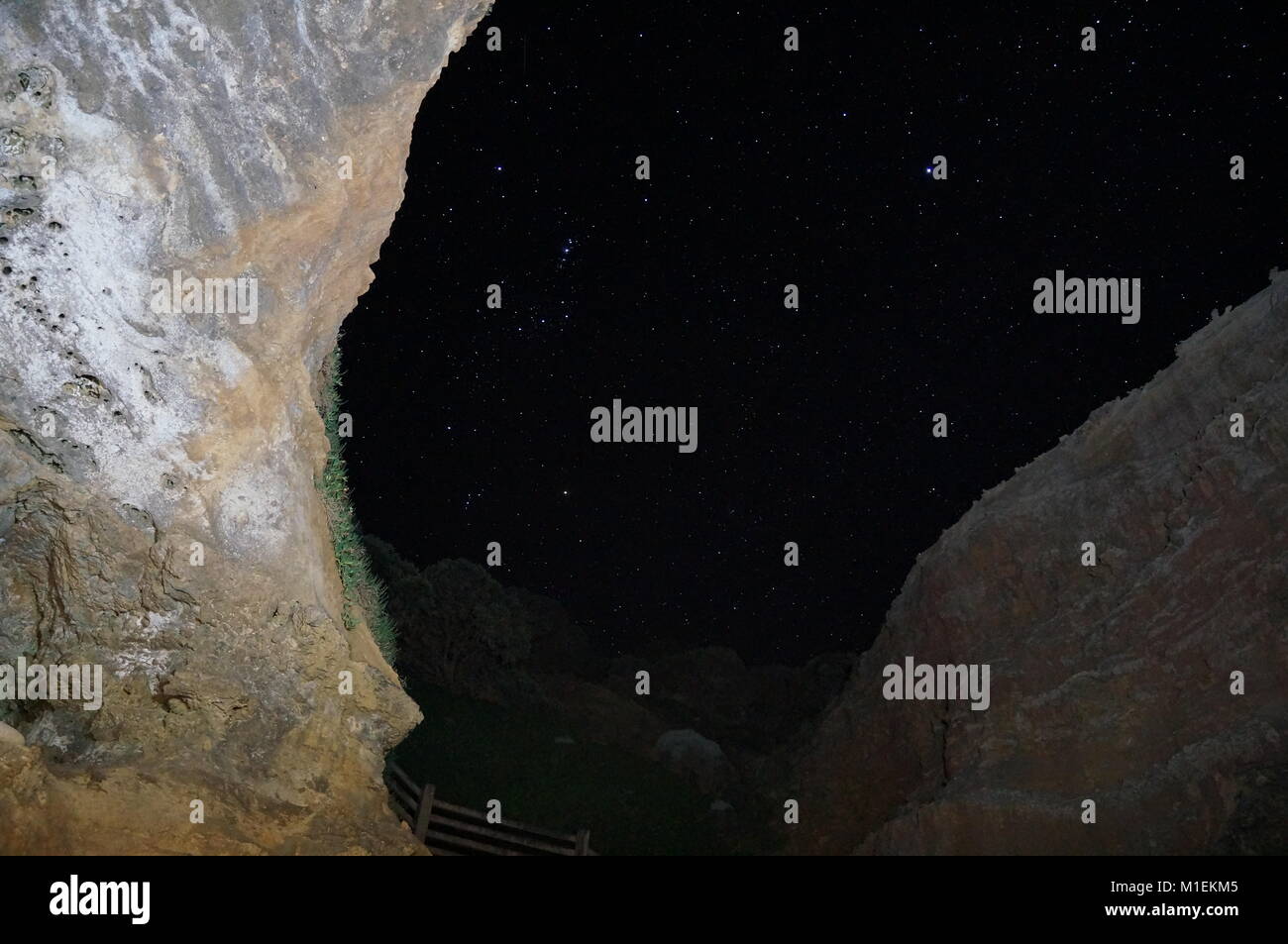 The grotto at night with stars Stock Photo - Alamy