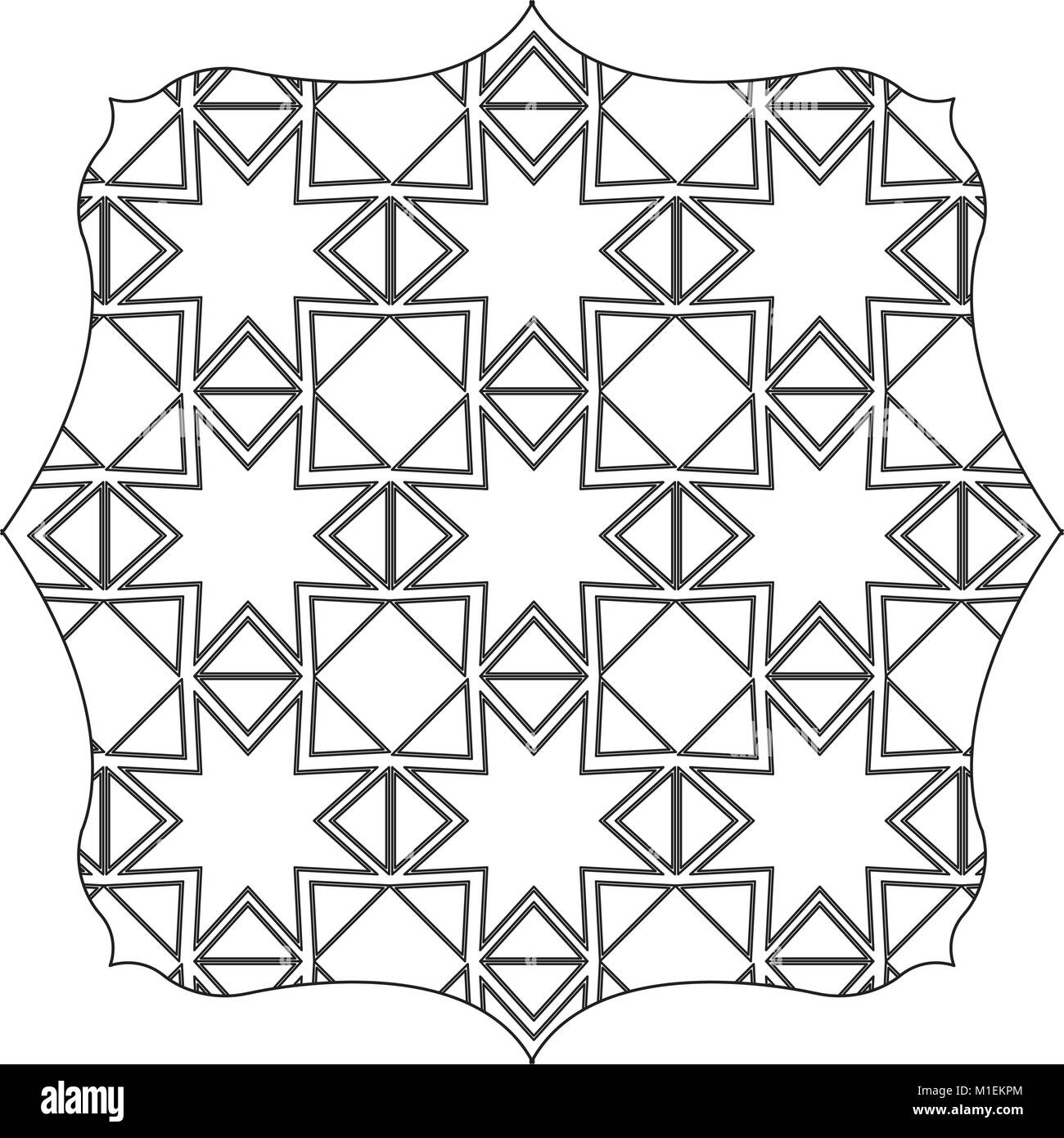 line square with pattern abstract shapes background decoration vector ...