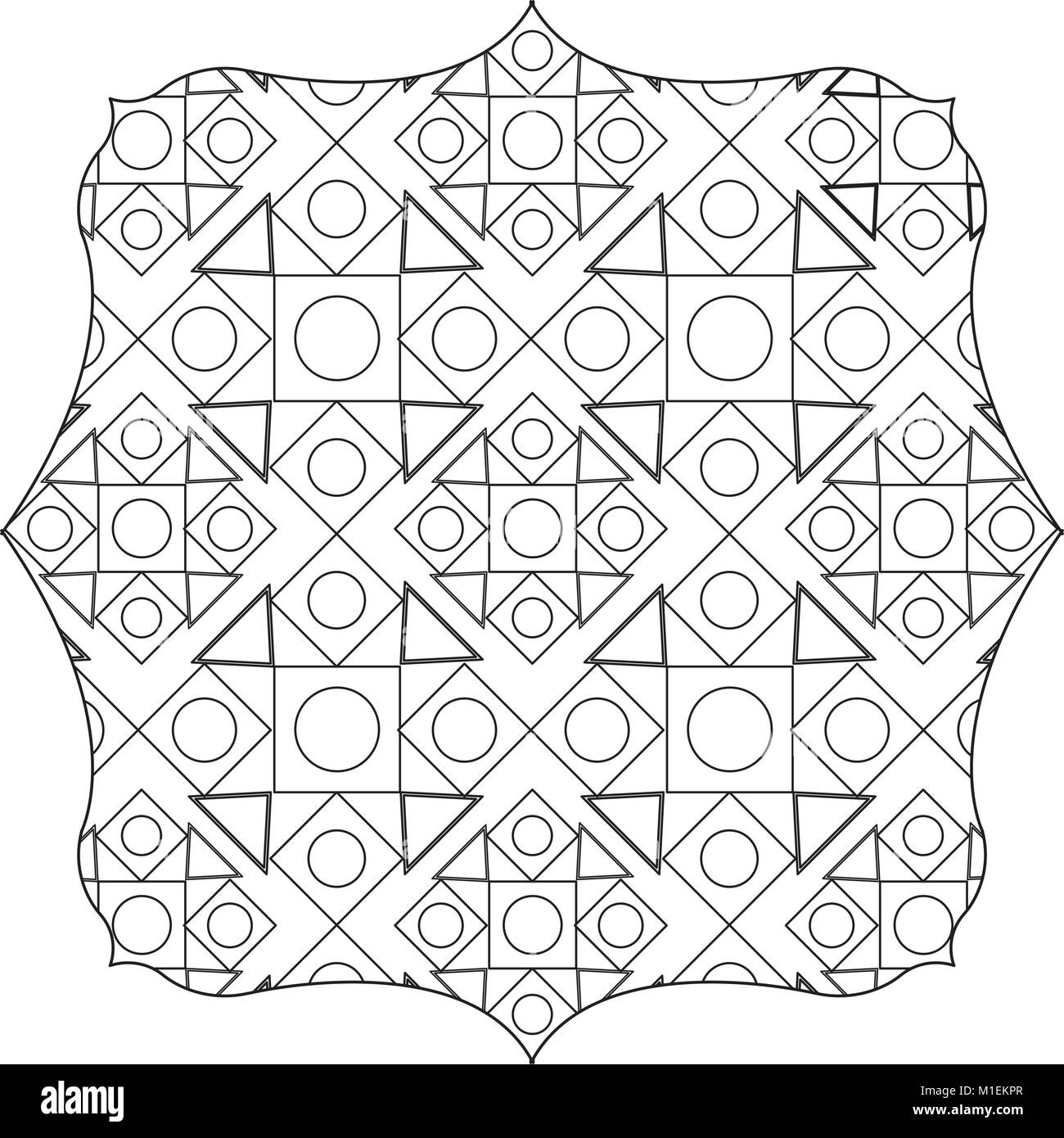 line square with pattern geometric shapes background design Stock ...