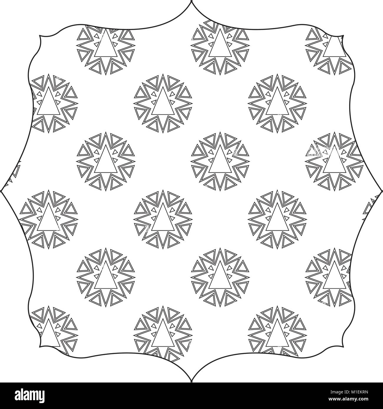 line square with seamless pattern shapes background design Stock Vector ...