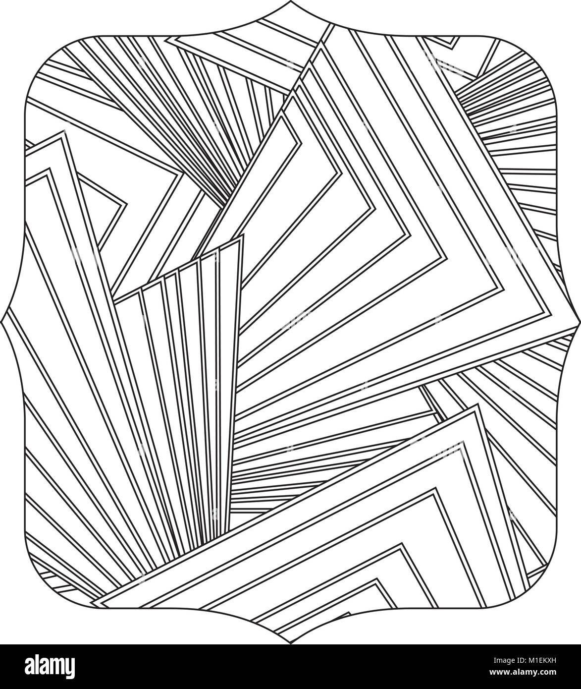 line quadrate with pattern geometric shapes background design Stock ...