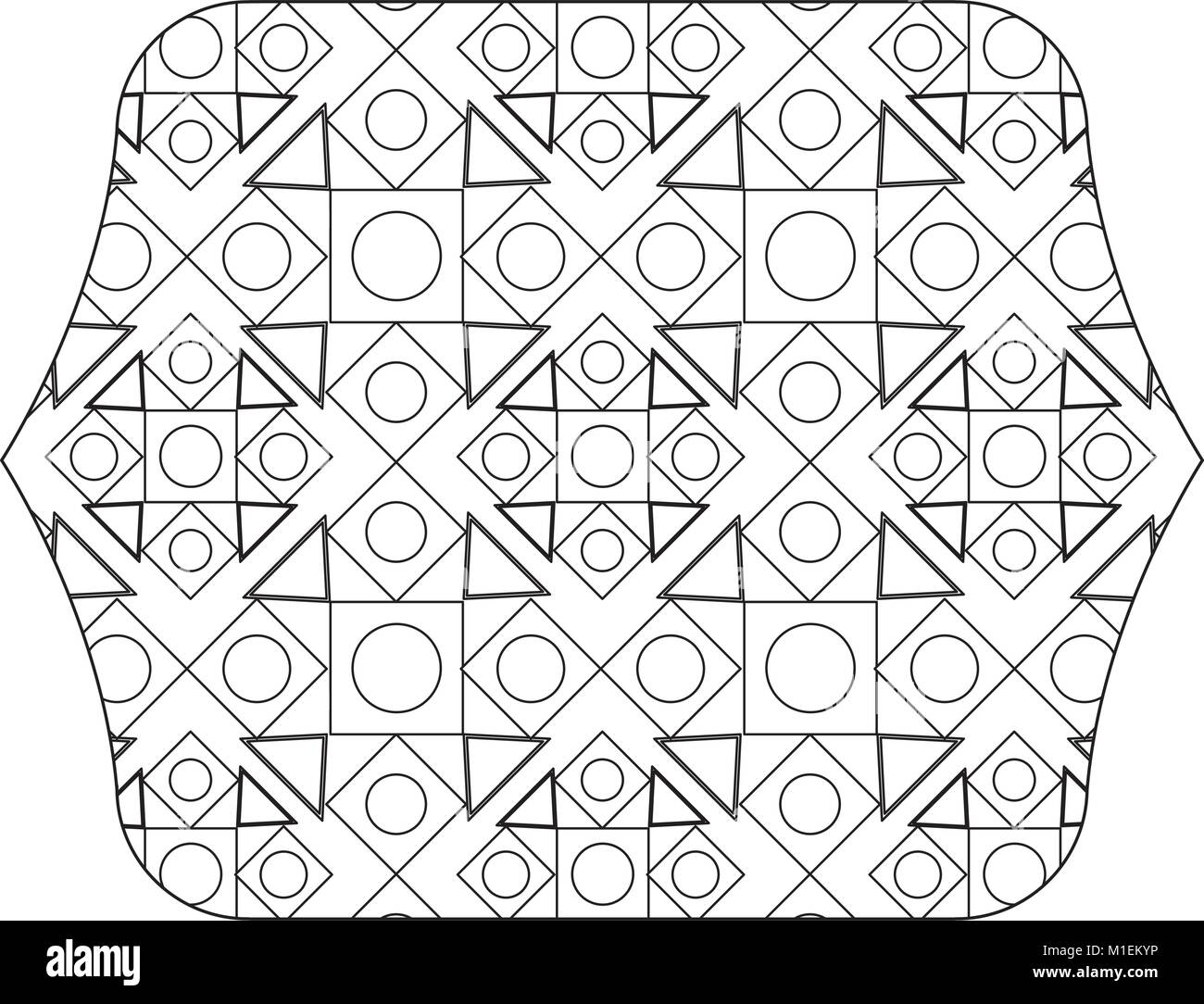 line rectangle with pattern geometric shapes background design Stock ...