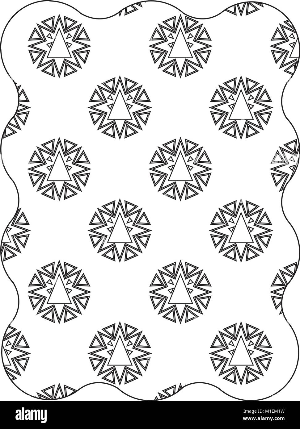 line figure with seamless pattern shapes background design Stock Vector ...