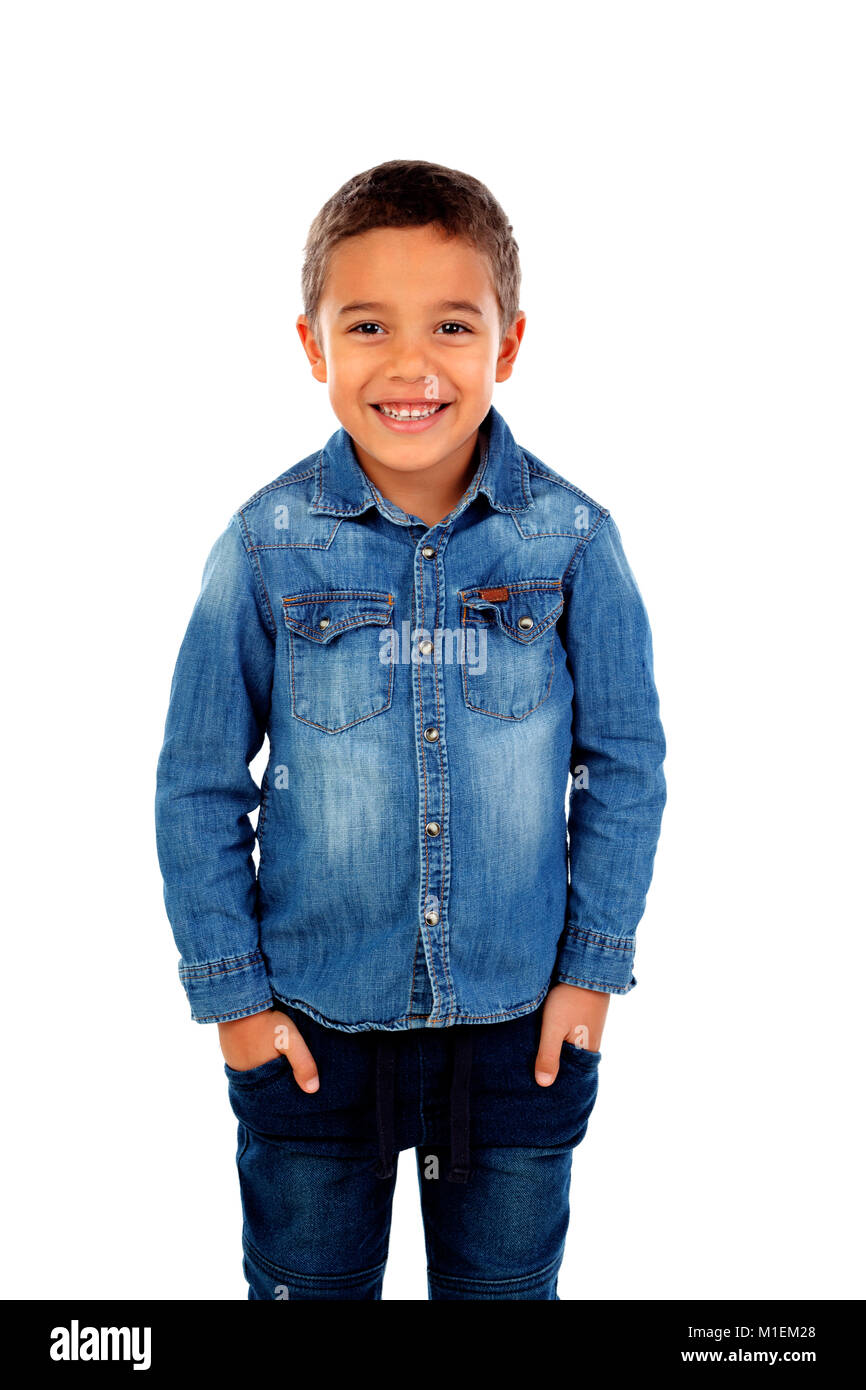 Full portrait of a beautiful child isolated on a white background Stock ...
