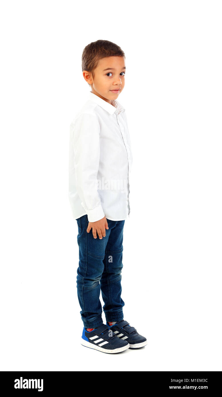 Full portrait of a beautiful child isolated on a white background Stock ...