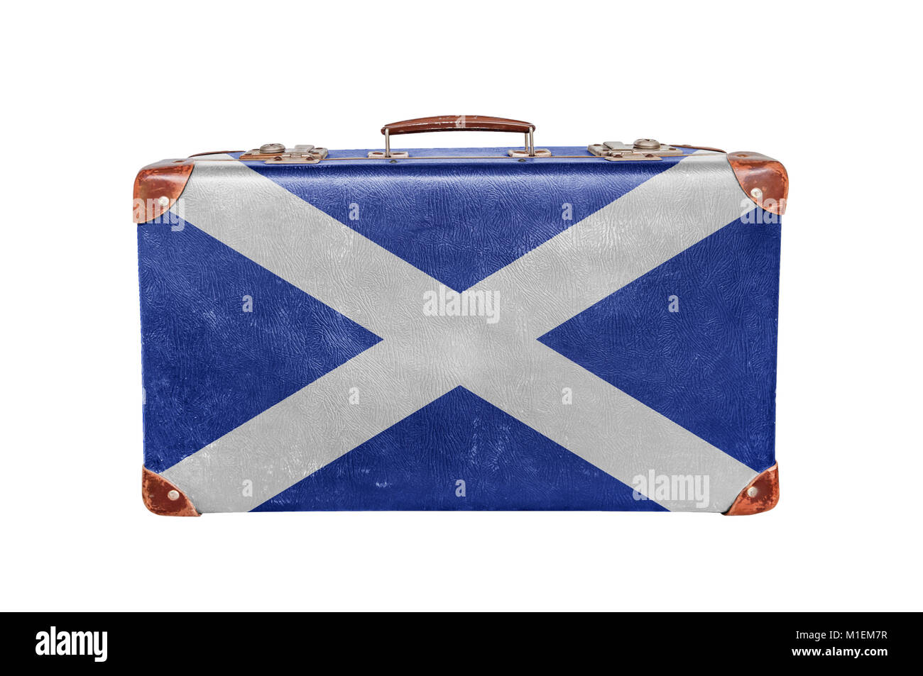 Vintage suitcase with Scotland flag Stock Photo - Alamy
